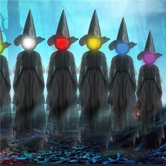 Holiday | Large Light Up Holding Hands Screaming Witches Soundactivated ...